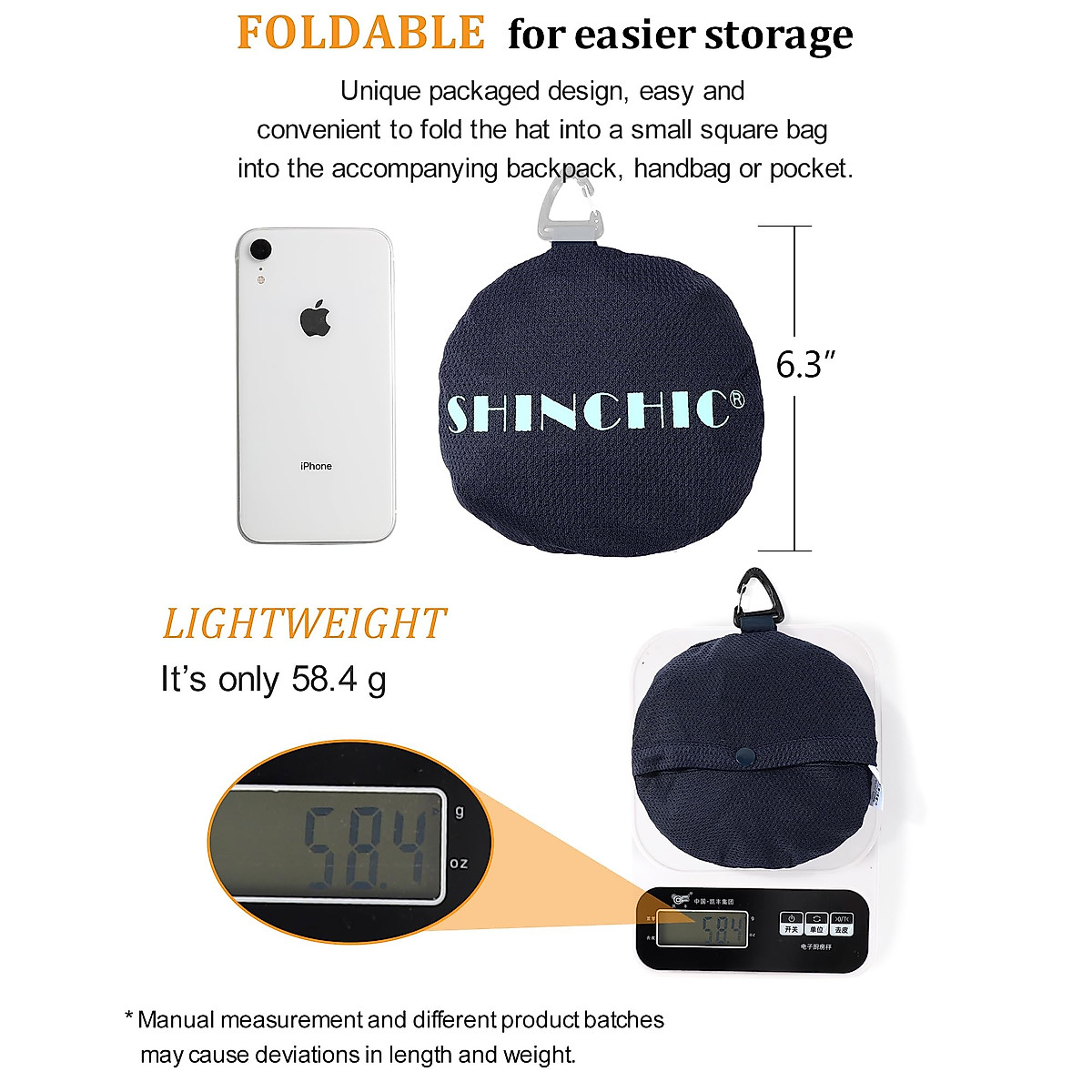 Waterproof Sun UPF 50+ Bucket Hat UV Protection Packable Brimmed Boonie for Women Men Summer Lightweight Hiking Outdoor Cap Navy Blue