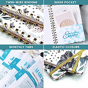 2024 Planner - Planner/Calendar 2024, Jan 2024 - Dec 2024, 2024 Planner Weekly and Monthly with Tabs, 6.3" x 8.4", Hardcover with Back Pocket + Thick Paper + Twin-Wire Binding - Petunia