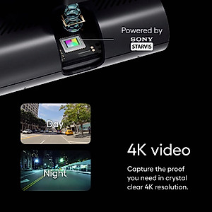 Nexar One Dash Camera Front and Inside Cabin View | Dual Camera Dash Cam 4K with Night Vision & Parking Mode | Dashboard Camera with WiFi Live Alerts Remote Streaming & Insurance Reports (64 GB)