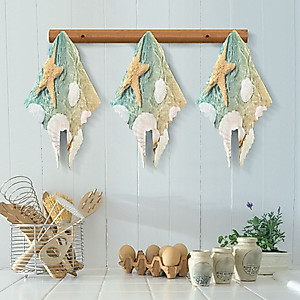 SUABO Seashell Starfish Kitchen Dishcloths, 6 Pack Dish Towels Quick Drying Tea Towels Absorbent Cleaning Towels Tableware Towel for Kitchen Bathroom