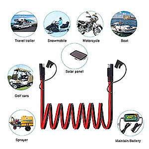 AYECEHI SAE Extension Cable SAE to SAE Extension Cable,SAE DC Power Automotive Extension Cord Quick Connect Heavy Duty Cable with Waterproof Cap (14AWG-1m/3.2ft)