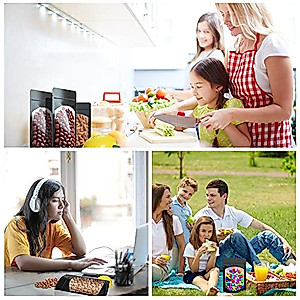 100 Pieces Resealable Bags, POWOBEST Smell Proof Bag Foil Pouch Bag with Clear Window for Daily Life or Party Supplies，Storage Bags，packaging，Food Storage Bag (Black-5.91x3.93 Inch)