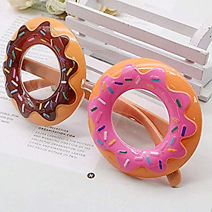 Donut Dress Up Supplies Donut Headband Glasses Frame Necklace Earrings Keychains Pink Theme Party Gifts for Women Girls 7 Pack
