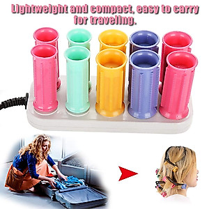 Travel Hot Rollers, Hot Rollers For Medium Hair Professional Electric Heated Roller Curling Roll Hair Tube Hair Styling Tool Compact Electric Hair Rollers