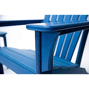 LuXeo LUX-1518-NAVY(2 Pack) Hampton Adirondack Chair, 2-Pack, Water-Resistant, Plastic, Navy