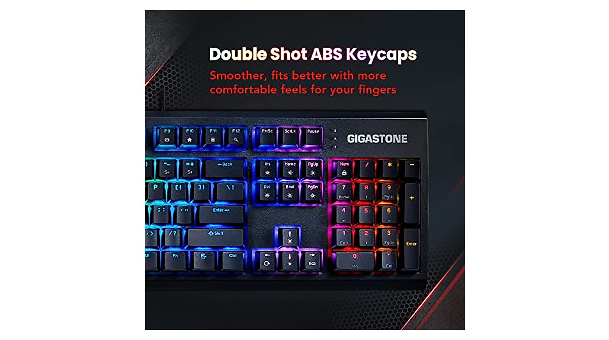 Gigastone Mechanical Gaming Keyboard with RGB Backlit Brown Switches