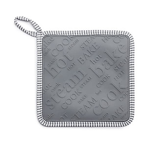 Sur La Table Silicone Striped Pot Holder, Gray