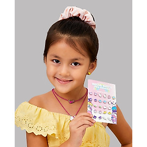 Sanrio Girls Hello Kitty Stud Earrings Pack of 12 Pairs - Official License Hello Kitty and Friends Earrings for Daily Wear