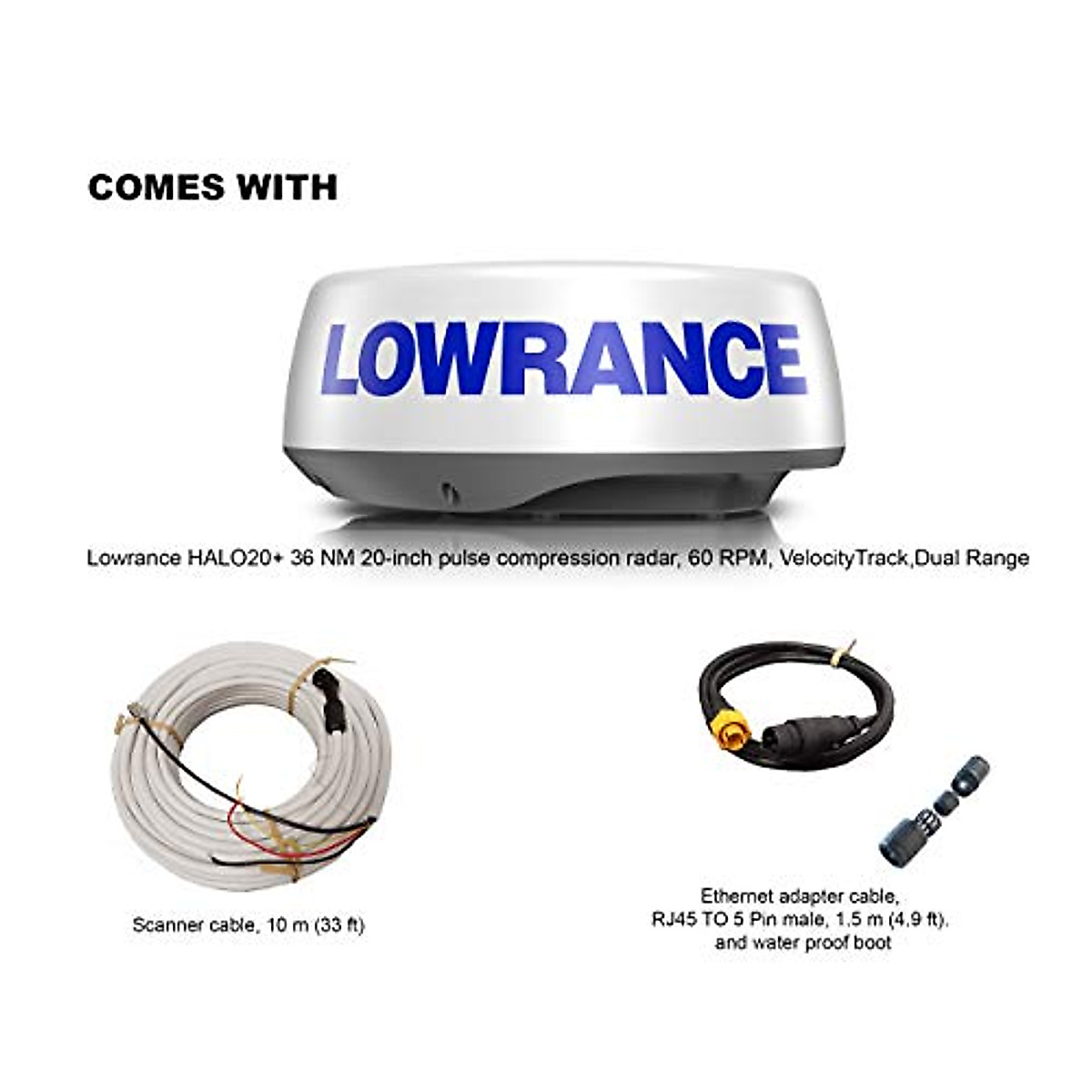 Lowrance Halo 20+ Radar, Black, One Size (000-14542-001)
