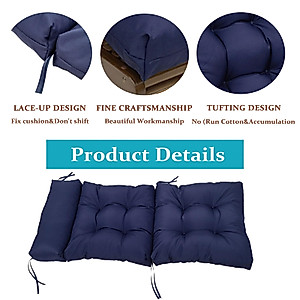 HEYITTE Waterproof Replacement Patio Chair Cushions 49x22Inch, All Weather Fade-Resistant Adirondack Chair Cushion, Thick 4Inch Outdoor Seat Cushions for Patio Furniture with Seat & Back