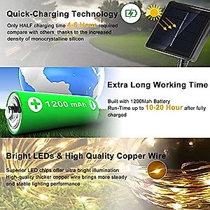 2-Pack Solar String Lights Outdoor, 480 LED Total & 170 Ft Ultra Long Starbright Solar Light with 1200mAh Battery, Solar Tree Lights for Garden Patio Yard Outdoor Christmas Decoration