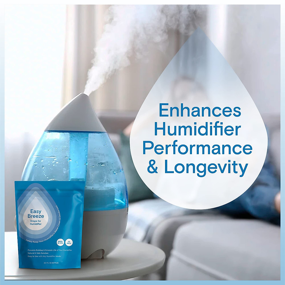 Humidifier Cleaner Drops for All Makes & Models - Made in USA Humidifier Treatment for Peak Performance - Water Humidifier Drops for Cleaning - Humidifier Solution Humidifier Water Treatment