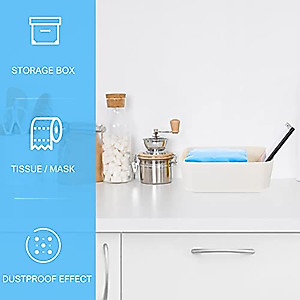 VOSAREA Jewelry Organizer Tray 6pcs Desktop Storage Baskets Plastic Storage Baskets Bins Container Organizer with Handle for Home Office Book Makeup Toy Storage Organizer