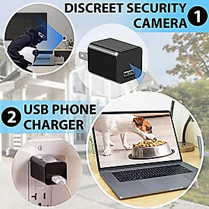 Spy Camera Charger - Hidden Camera - Premium Pack - HD 1080P - Best Mini Spy Camera - USB Charger Camera - Secret Camera - Nanny Cam - Small Cameras for Spying - Surveillance Camera Full HD