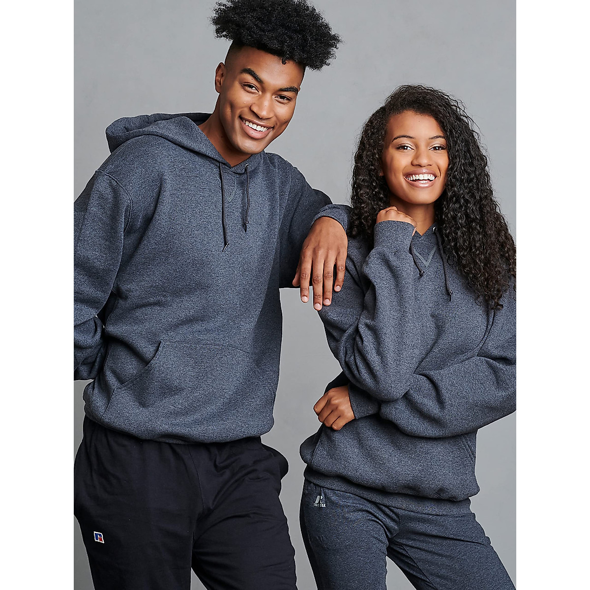 Russell Athletic Men's Dri Power Pullover Fleece Hoodie, Black Heather, X-Large