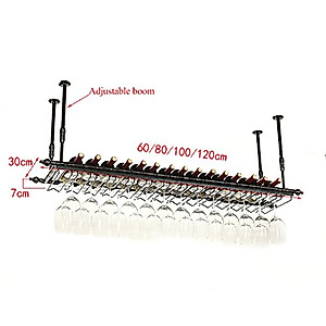 Stylish Simplicity Wine Rack Cup Holder Bar Counter Hanging Wine Glass Holder, PIBM, Bronze, 100 * 30cm