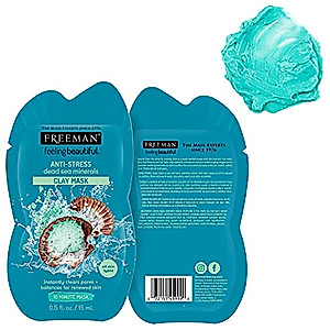 Freeman Beauty Everyday and Neon Vibes Facial Mask Variey Pack with Silicone Brush Applicators, Blue, Lavender, 17 Count