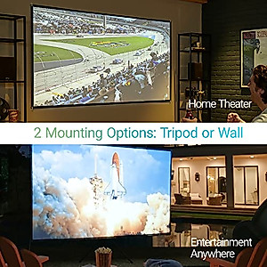 Portable Projector Screen with Stand, 100-inch Outdoor Indoor 16:9 4K HD PVC Projection Screen, 1.2 Gain Movie Screen with Carry Bag Wrinkle-Free Design for Home Theater Backyard Movie Night