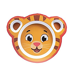 Daniel Tiger Mealtime Feeding Plates - Set of 2, Cute Compartment Dishes with Deep Sides for Kids - Divided Sections for Healthy Eating Habits, Melamine, BPA Free, Dishwasher Safe, Break Resistant