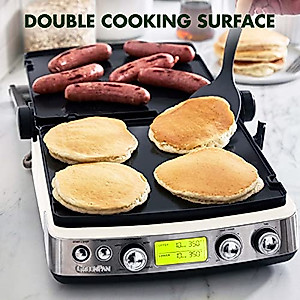 GreenPan Elite 7-in-1 Multi-Function Contact Grill & Griddle, Healthy Ceramic Nonstick Aluminum, Grill & Waffle Plates, Adjustable Shade & Shear, Closed Press/Open Flat Surface, PFAS-Free, Cream White