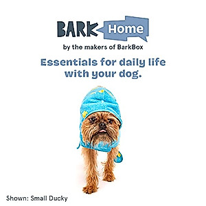 Barkbox Premium Absorbent Hooded Dog Bathrobe Towel - Quick Drying Pet Towel for Bath & Beach Trips - Luxurious & Soft Bathrobe Towel for Dogs of All Breeds - Rubber Duck - Large