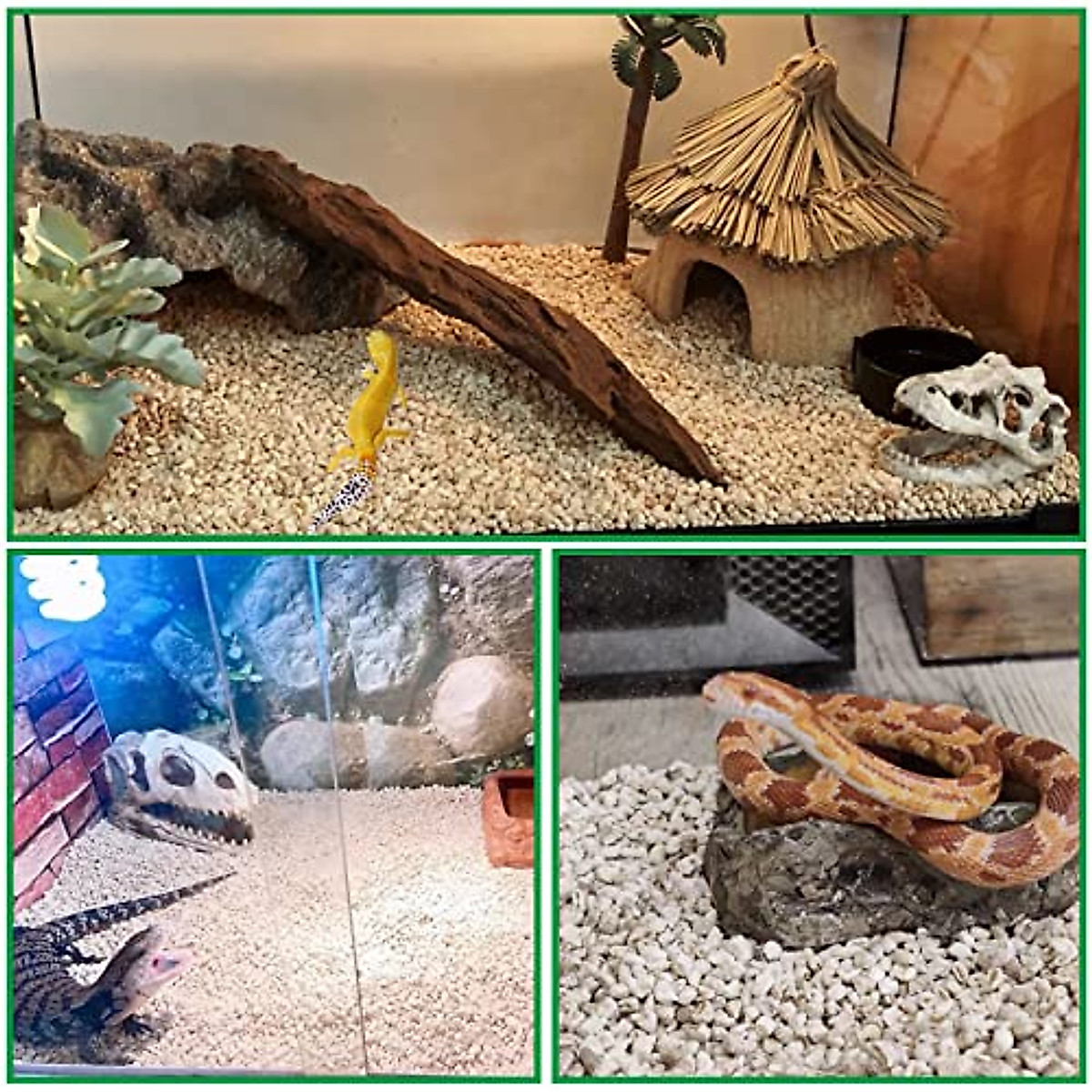 BNOSDM Natural Corn Cob Bedding Reptile Habitat Substrate Clean Natural Terrarium Bedding for Lizard Bearded Dragon Gecko Chameleon Tortoise and Small Animals