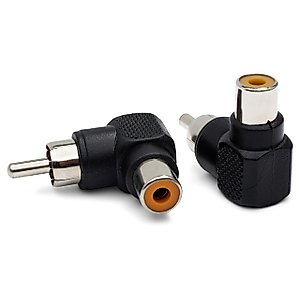 Hosa GRA-259 RCA to RCA Right Angle Adaptors, 2 Pieces