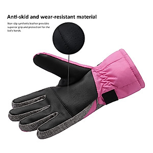 Walsking Kids Winter Snow&Ski Gloves-3M Thinsulate Waterproof Cold Weather Youth Gloves for Skiing,Snowboarding-Fits Boys and Girls