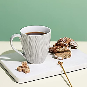 LIFVER Coffee Mugs Set of 6, 18 Oz Ceramic Mugs with Sturdy Handle for Coffee Tea Cocoa Milk, Easy to Grip & Clean, Gifts for Women men, Light Gray