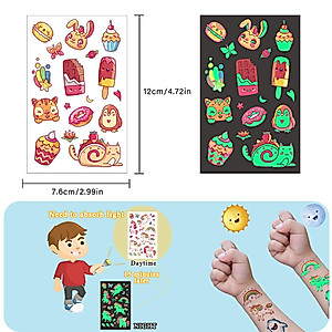 Tattoos for Kids 310 Glow in the Dark Tattoos, Kids Tattoos Temporary, Boys and Girls Mixed Style, Waterproof Temporary Tattoos, Glow in the Dark Party Supplies, Kids Party Favors, Gifts for Kids