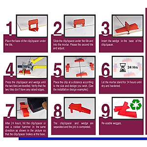 Emaistore Tile Leveling System (5/32 Inch) – 2000 Tile Spacers – Compatible with Most Wedges for Smooth, Seamless Floor & Wall Tile Installation – 4mm Ceramic & Stone Spacers