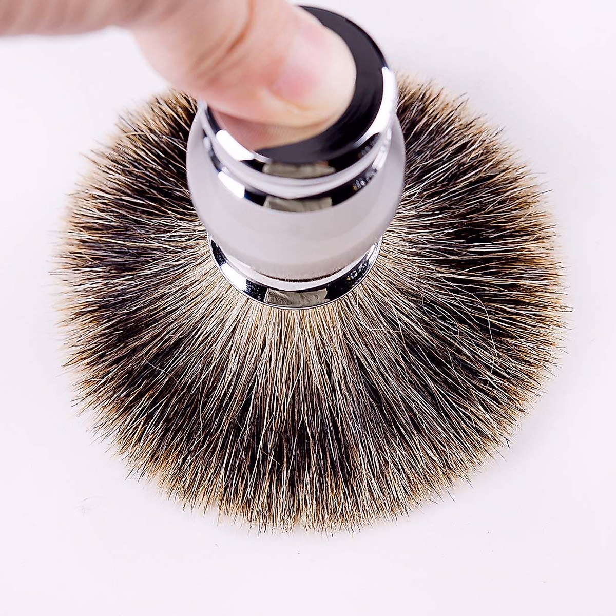 Grandslam Finest Badger Shaving Brush with Resin Handle- Engineered for the Best Shave of Your Life (Gray)
