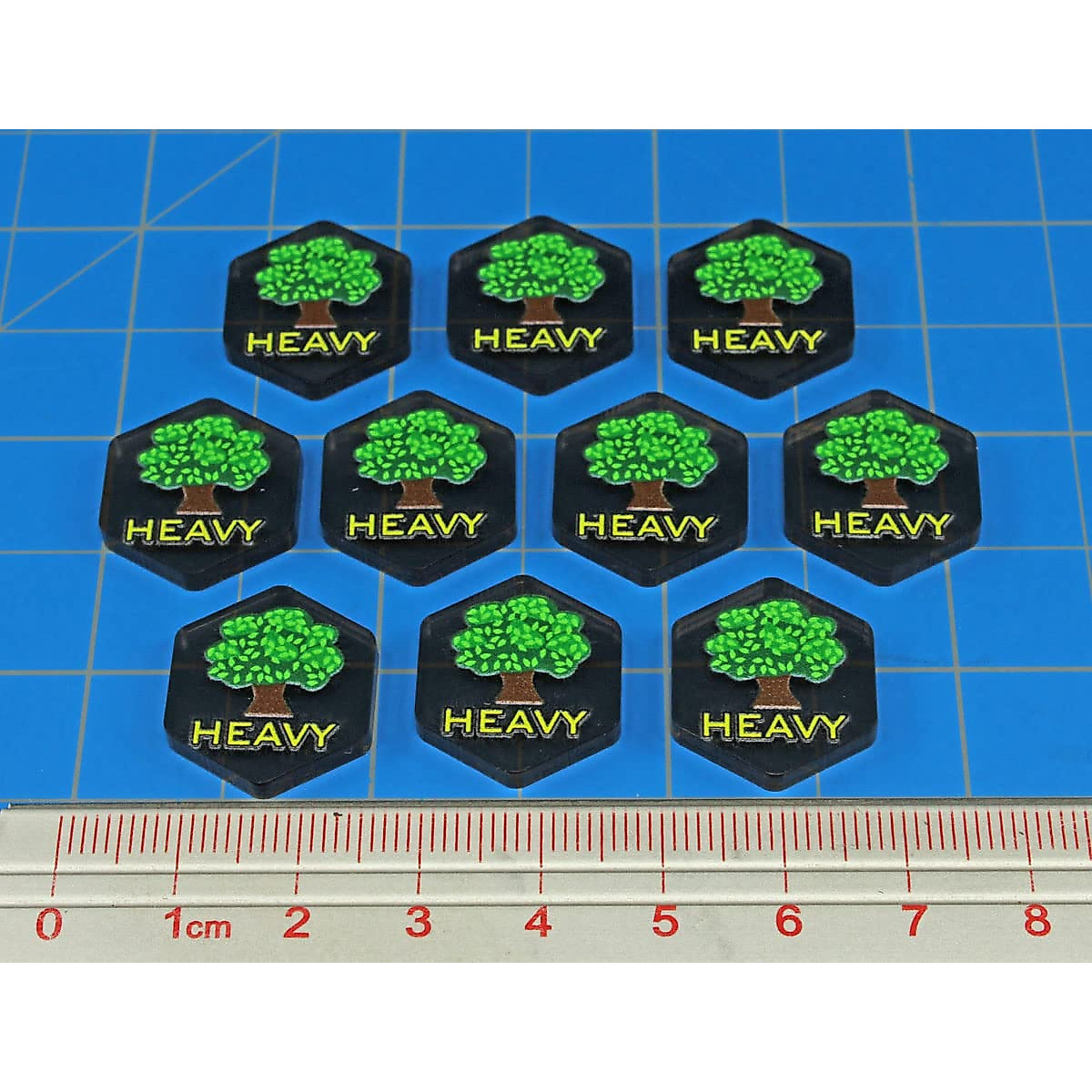 LITKO Premium Printed Mecha Battlefield Terrain Tokens | Compatible with BattleTech | Set of 10 (Heavy Woods)