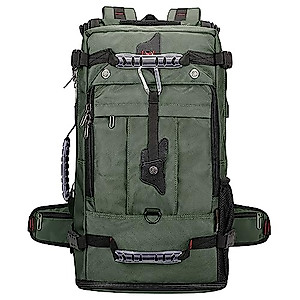 WITZMAN Travel Backpack for Men Convertible Duffle Luggage Bag fit 18 Inch Laptop Carry On Bags for Airplane (B681 Army Green)