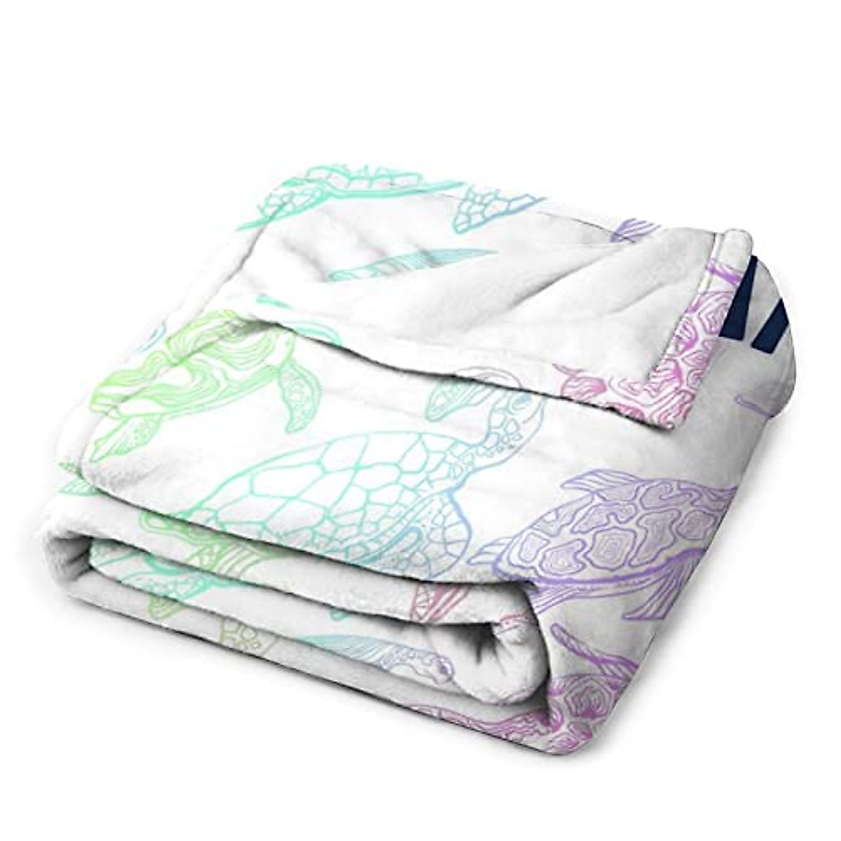 Personalized Sea Turtle Blanket Gifts with Text Name, 40"x50" Turtle Flannel Fleece Throw Blanket Soft, Lightweight, Comfortable, Warm Sea Turtle Themed Blanket for Kids Adults