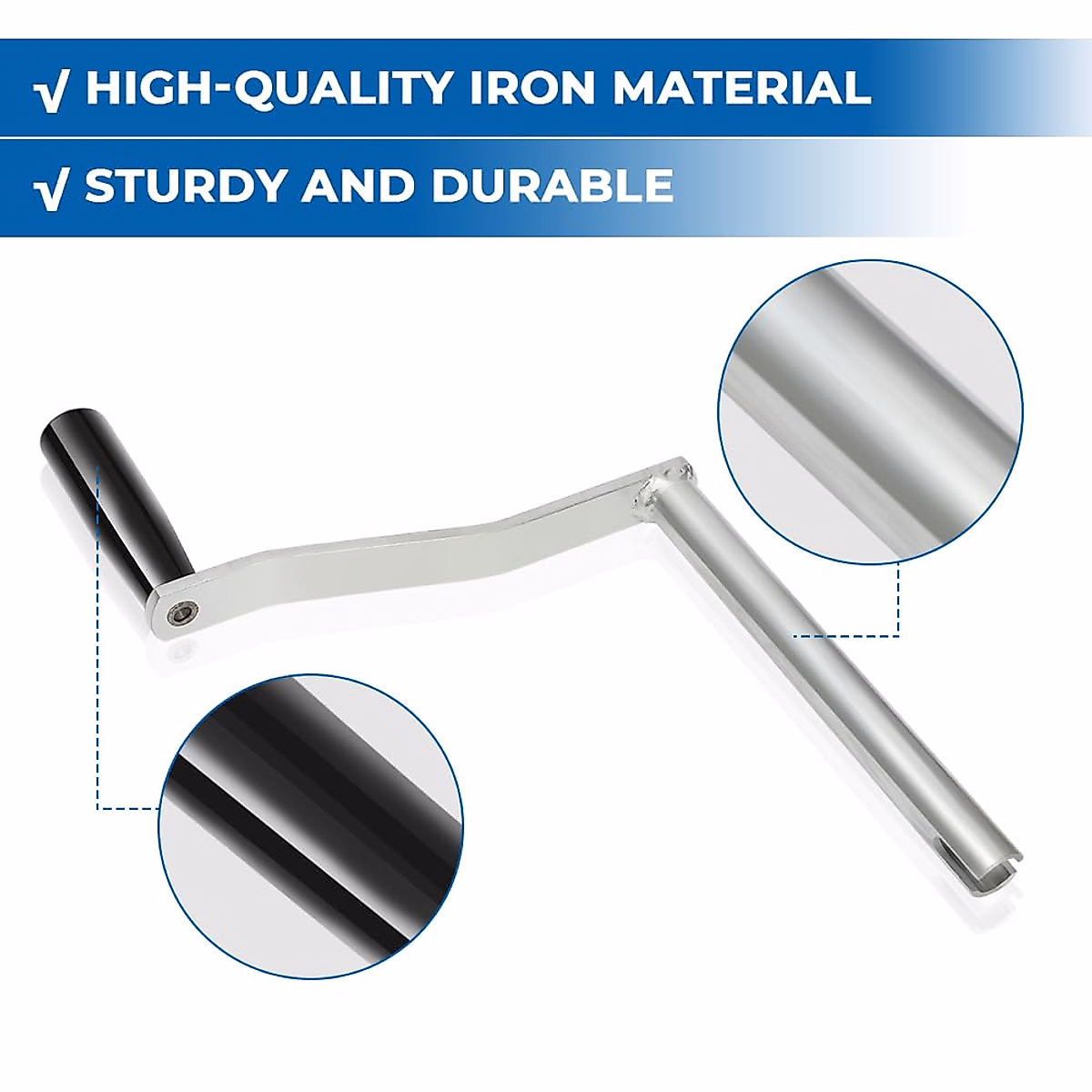 WIKIBB Crank Handle for Coleman Fleetwood Pop-Up Camper,Iron Tent Camper Crank Handle with Rotatable Plastic Handle 4-1/4 inches Handle Length