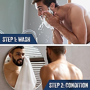 Mountaineer Brand Beard Wash and Conditioner for Men | Beard Shampoo/Beard Conditioner Set | Deep Cleans | Leaves Hair Soft and Hydrated | Timber Scent | 2 Count | 8oz