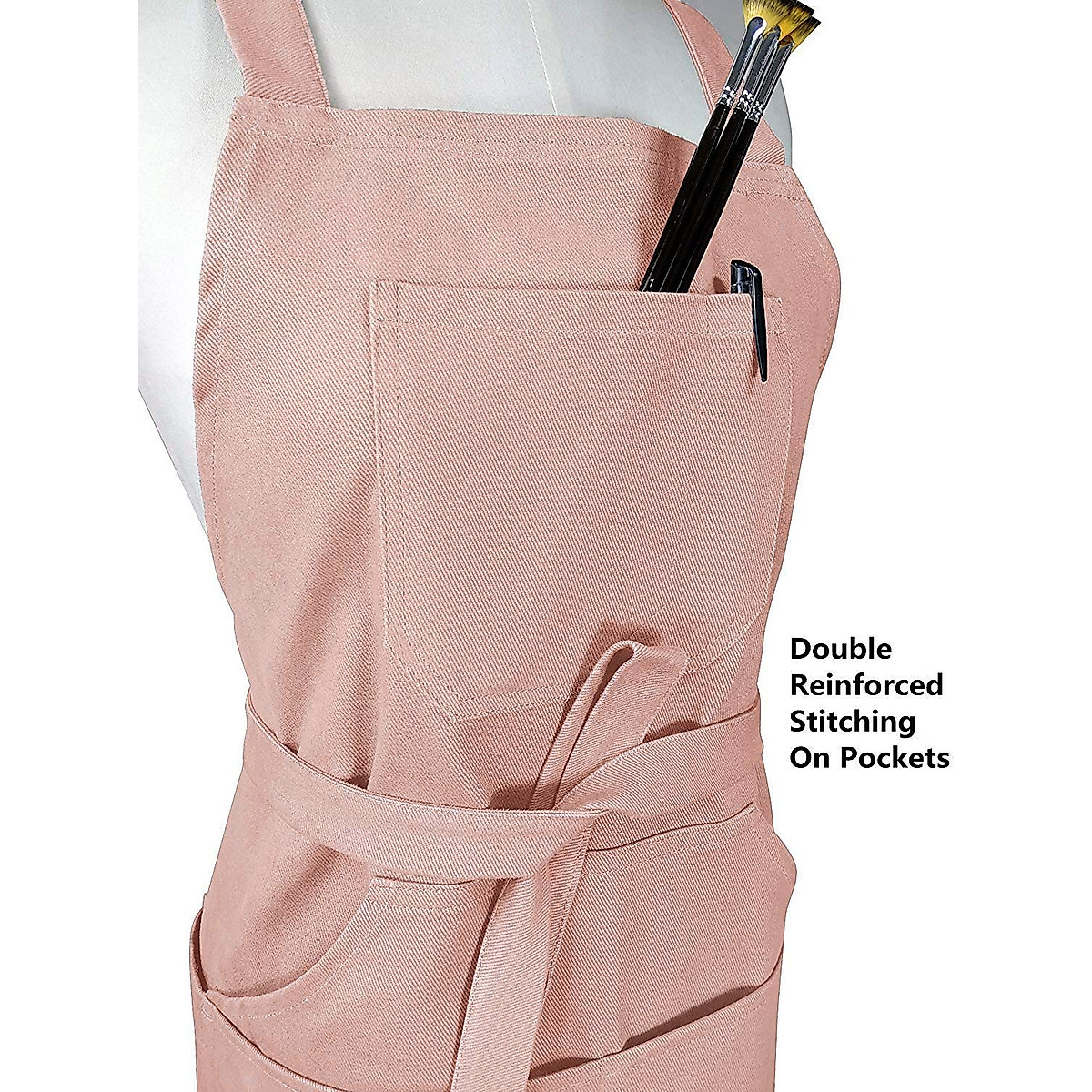 Aiden Brothers Work Apron with Large Pockets - Cotton Canvas - For Men, Women, 27"X31"