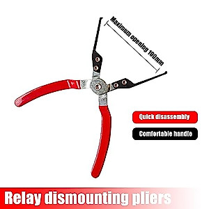 Dewkou Pack-1 Car Relay Disassembly and Assembly Clamp, Multifunctional Car Puller Plier, Car Relay Disassembly Clamp Relay Extraction Pliers (Red)