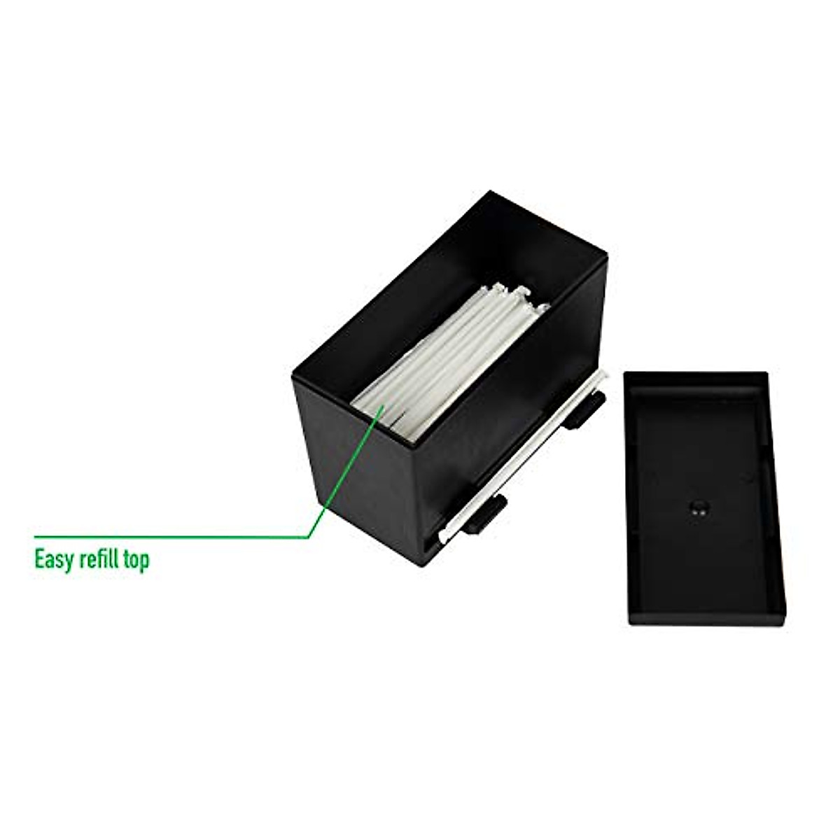 Mind Reader Anchor Collection, One Touch Straw Dispenser, Countertop Organizer, Black 4.5 x 9.25 x 7