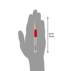 Beaditive High Precision Heavy-Duty Tweezers With Cushion - 4.7" Craft Tweezers for Sewing, Beading & DIY Crafts - Non-Serrated, Fine Point Tips - Stainless Steel Needle Nose Hobby Tweezers