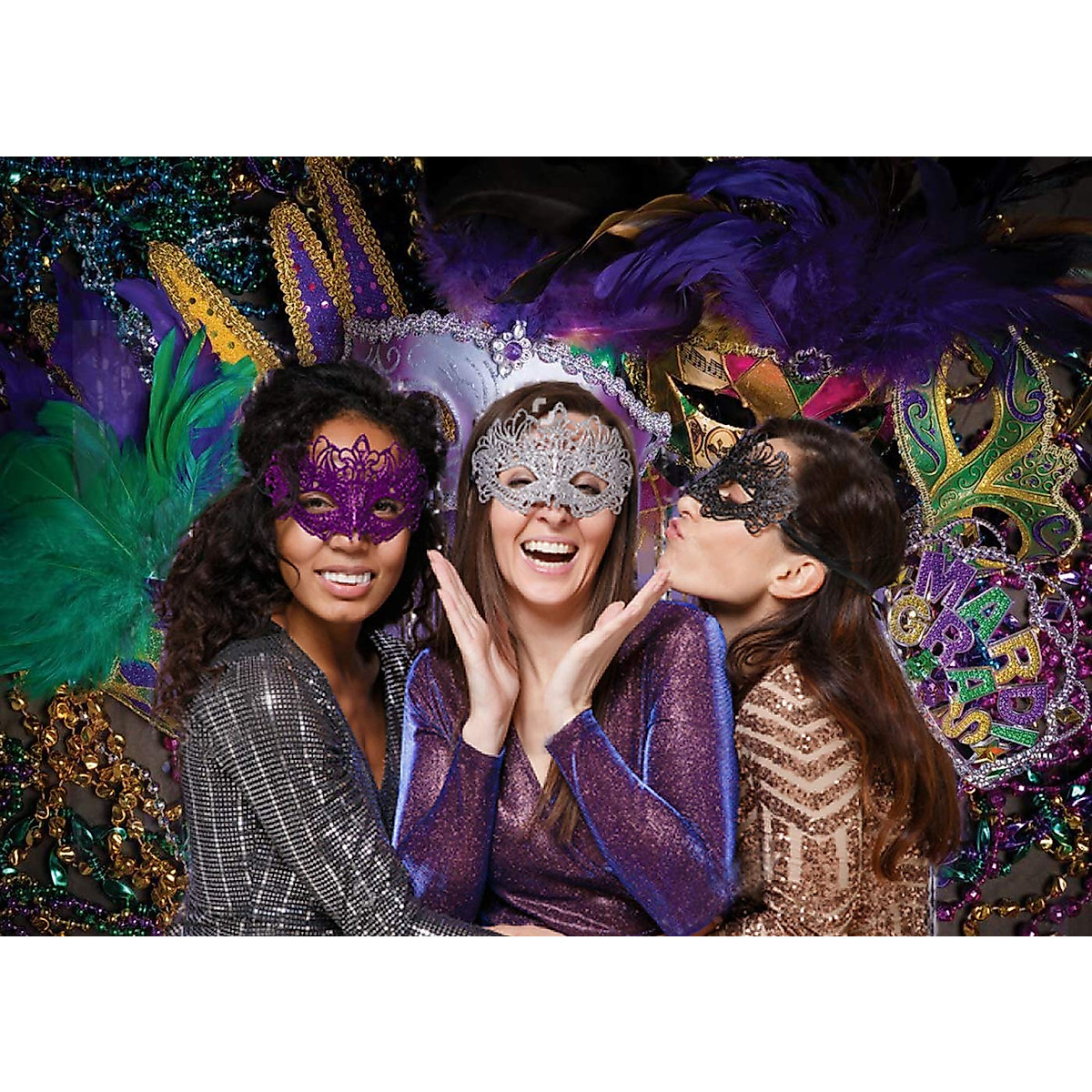 CYLYH 7X5ft Venetian Mardi Gras Backdrop Masquerade Themed Party Photography Background Masquerade Birthday Decoration Venice Carnival Banner Backdrop D513