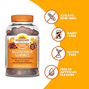 Sundown Adult Multivitamin Gummies with Vitamin C, D3 and Zinc for Immune Health, 120 Count