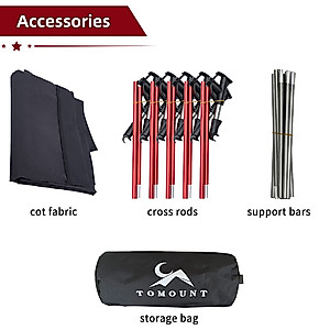 SMLFIT Compact Camping Cot Backpacking Ultralight Folding Lightweight Cot Easy Set Up Heavy Duty for Outdoor Hiking Travel Beach Army