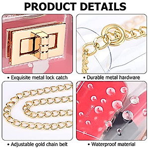 Clear Purse for Women, Clear Crossbody Bag Stadium Approved Gift for Women Concert Sport (Gold)