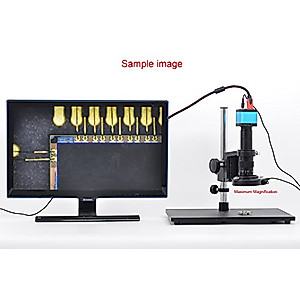 Metal Boom Stereo Microscope Camera Table Stand Holder 50mm Ring +180X Zoom C-Mount Lens (180X Zoom Lens)