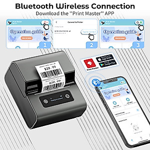 Phomemo M221 Label Maker-Flagship’s Advanced 3Inch Bluetooth Thermal Label Printer, Print Clearer & Sharper, for Address, Barcode, Ingredient,Crafts, Label Printer for Small Business, for Phone & PC