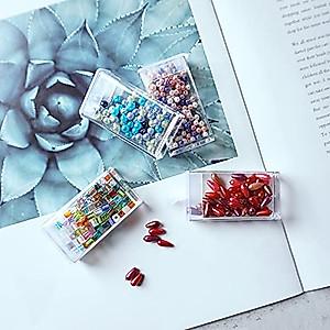 Tosnail 2 Pack of 64 Plastic Diamond Painting Bead Storage Container Box, Bead Organizer Case for Beads, Seeds, Diamond Dots, Glitter, Nail Art Supply