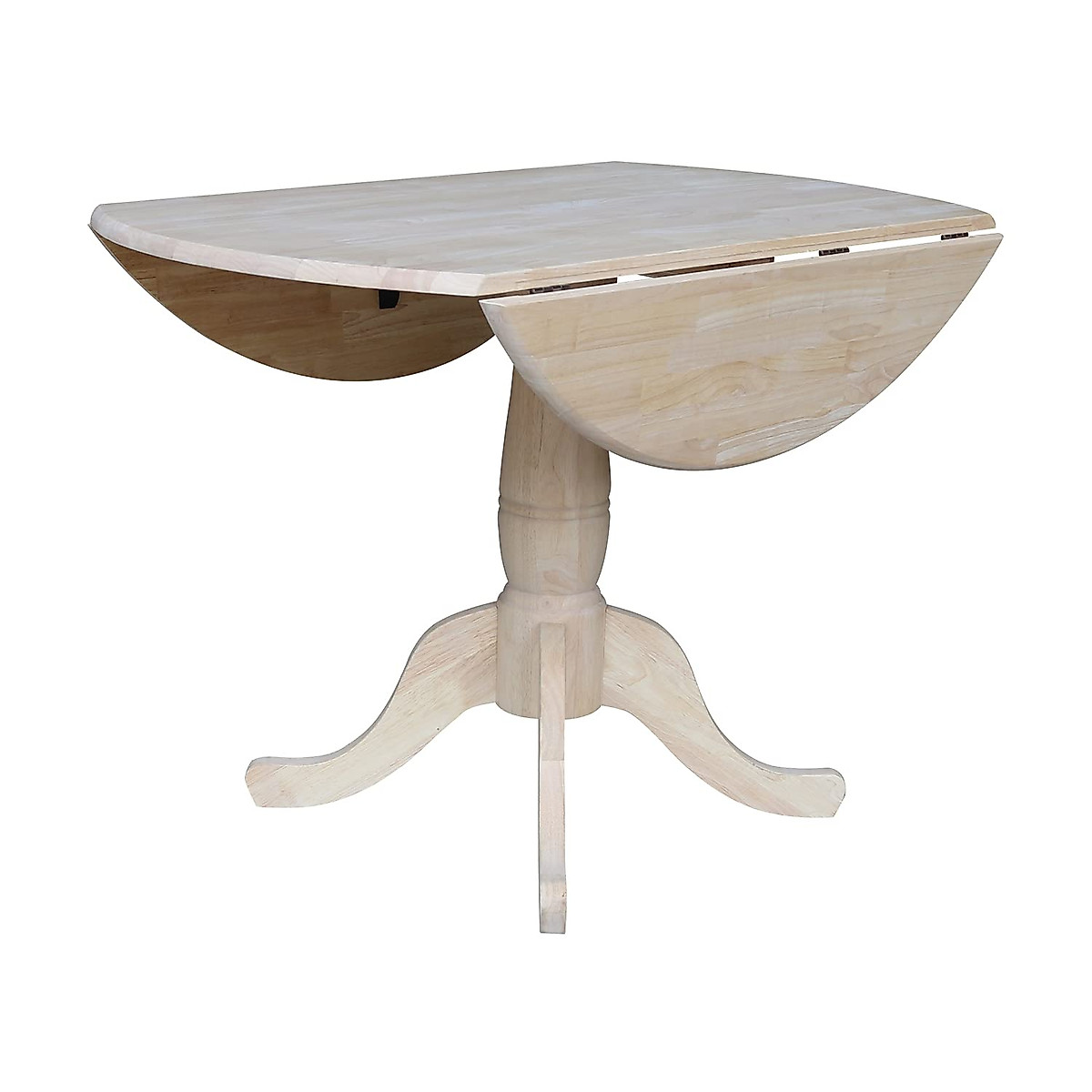 IC International Concepts International Concepts 42" Round Dual Drop Leaf Pedestal Table-29.5" H, Unfinished Dining Table, Ready to Finish
