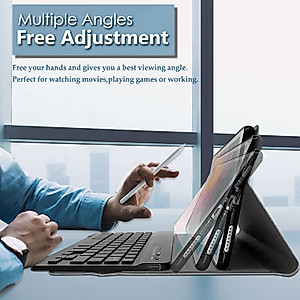 REAL-EAGLE Backlit Keyboard Case for Galaxy Tab A7 Lite 8.7 2021[SM-T220/T225], 7 Colors Light Detachable Wireless Keyboard Protective Case Cover for Samsung Galaxy Tab A7 Lite 8.7 Inch